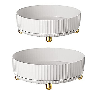 Makeup Perfume Organizer Perfume Tray,360 Degree Rotating Lazy Susan Cosmetic Desk Storage Makeup Organizer Lotions Display Case Round Gift Tray with Large Capacity