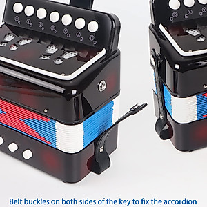 Kids Accordion, Horse 10 Keys Control Kids Accordion Musical Instruments for Kids Children Beginners Lightweight and Environmentally-friendly (Black)