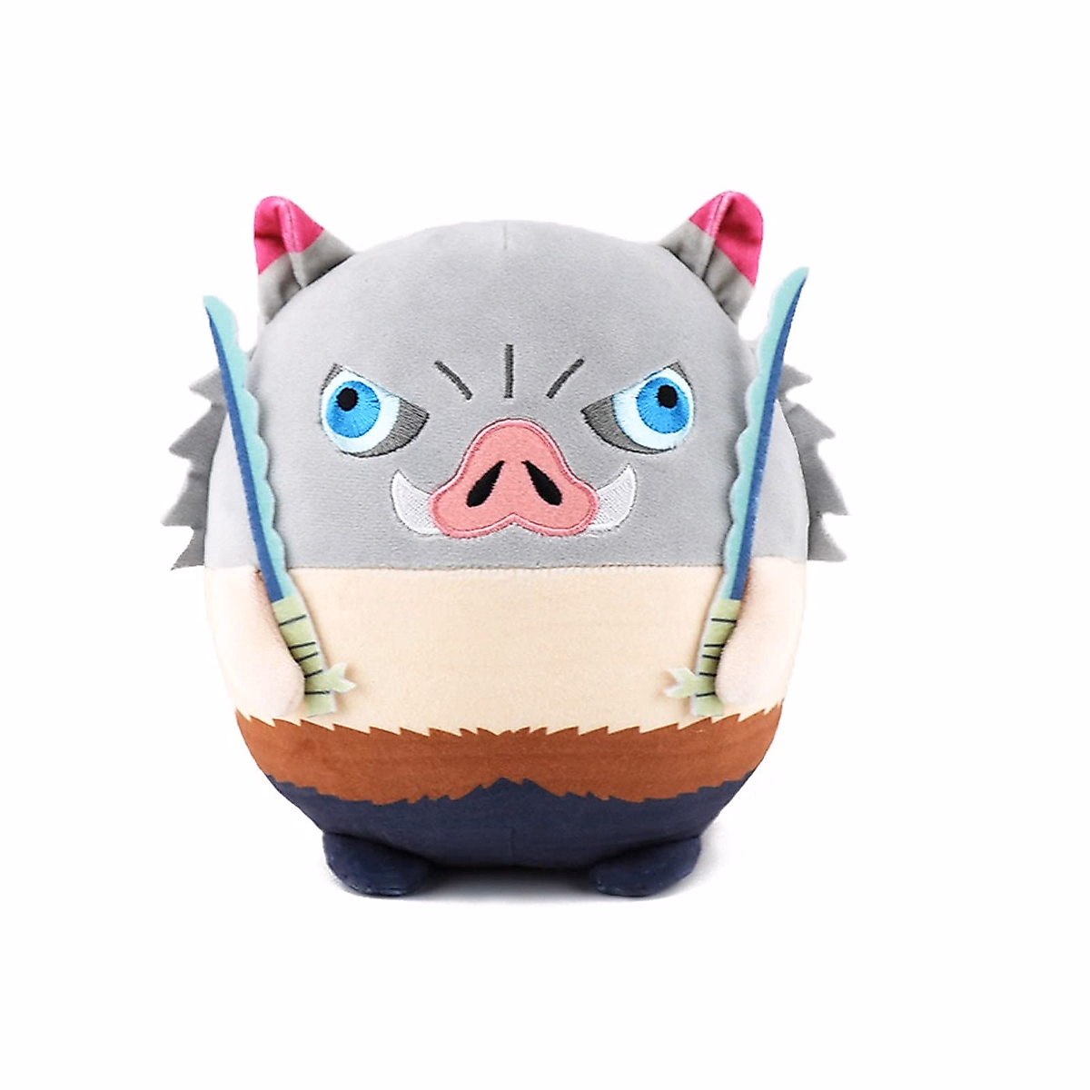 ZIFUNMUR Anime Plush Doll Toy Tanjirou Nezuko Stuffed Plushie Figures Keychain Decoration Kids Gifts Halloween Cosplay Props (Hashibira Inosuke, 10cm /3.94inch)