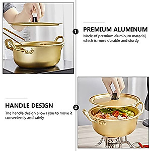 Korean Ramen Cooking Pot Ramen Noodle Pot Aluminum Noodle Pot Fast Heating For Kitchen Cookware for Cooking Soup Pasta Stew Japanese Noodles Food Food Food Korean Noodle Pan