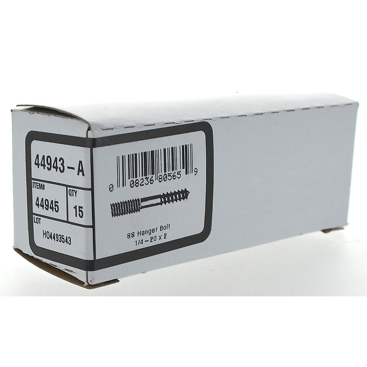 Hillman 44945 1/4-20 x 2-Inch Stainless Steel Hanger Bolts, 15-Pack