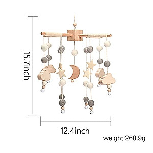 Baby Mobile for Crib | Baby Crib Nursery Mobile Star Moon for Baby Boys and Girls | Boho Nursery Decor | Baby Shower Set for Infant Bedroom Hanging Decoration