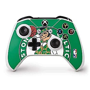 Skinit Decal Gaming Skin Compatible with Xbox One S Controller - Officially Licensed NBA Boston Celtics Large Logo Design