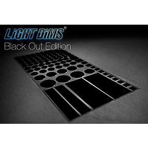 LightDims Black Out Edition Light Blocking LED Covers (2 Sheets) Shapes & Uncut Sheet for Electronics & Appliances. Blocks 100% of Light, in Retail Packaging.