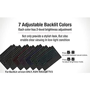 Keyboard Replacement Type Cover Trackpad Mouse for Microsoft Surface Pro 7 / 6 / 5 / 4 / 3 Ergonomic Portable Slim Wireless Bluetooth Rechargeable (with Backlit)