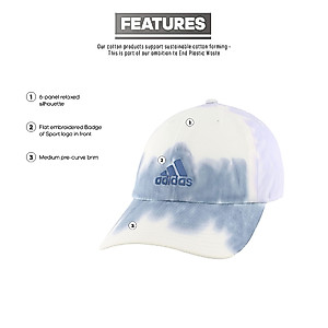 adidas Women's Relaxed Color Wash Cap, Ambient Sky Blue/Violet Tone Purple/Focus Blue, One Size
