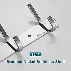 Simin&Liming Bathroom SUS304 Stainless Steel Coat Rack Wall Mounted Coat Hooks Wall Mounted Hanger Wall Hook Rack 6 Hooks for Hanging Coats Hats Jacket Clothes Available Behind The Room Door