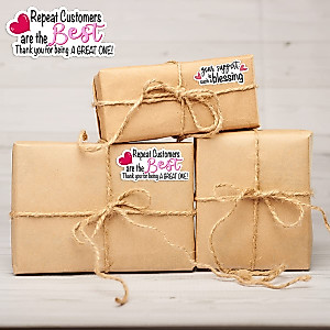 Wailozco 1.5'' Repeat Customers are The Best Stickers,Thank You Stickers,Handmade Stickers,Business Stickers,Envelopes Stickers for Online Retailers,Handmade Goods,Small Business,500 Labels Per Roll