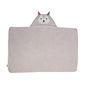 BabyZor Extra Soft Baby Hooded Bath Towel & Washcloth Shower Gift Set, Organic Hypoallergenic Bamboo Large Fibers 48x30 | for Newborn, Infant, Toddler & Kids (Grey)