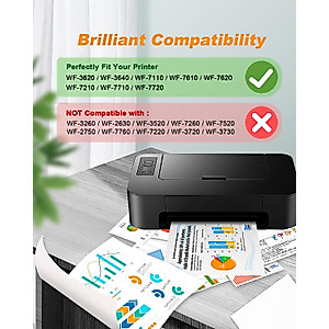 252 XL 252XL Ink Cartridges Remanufactured Replacement for Epson 252XL Ink Cartridges Combo Pack, T252 Ink Cartridges for Epson Printer WF-3640 WF-7720 WF-3620 WF-7710 WF-7620 WF-7610 WF-7210(4 Pack)