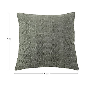Deco 79 Modern Square Cotton Pillow 7"W x 18"H Light Green