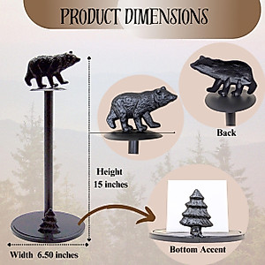 Bear Metal Paper Towel Holder Cabin Lodge Rustic Style