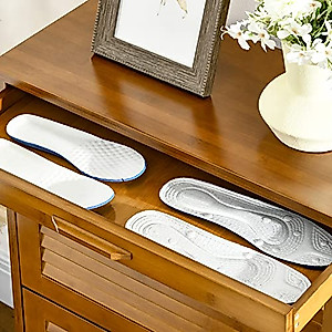 HOMCOM 3-Drawer Shoe Cabinet, Bamboo Shoe Storage Cabinet with Flip Shutter Doors for 12 Pairs of Shoes, Entryway, Hallway, Living Room, Bedroom