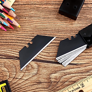 Minatee Utility Knife Blades SK2 High-Carbon Steel Nice Tempered Fixed Blade Knife with Hard Plastic Box, Standard Size Durable Knife Blades for Most of the Standard Utility Knives (40 Pieces)