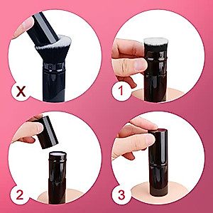 UNIMEIX Retractable Kabuki Makeup Brushes Foundation Brush Travel Face Kabuki Makeup Brush for Liquid, Cream and Flawless Powder Cosmetics