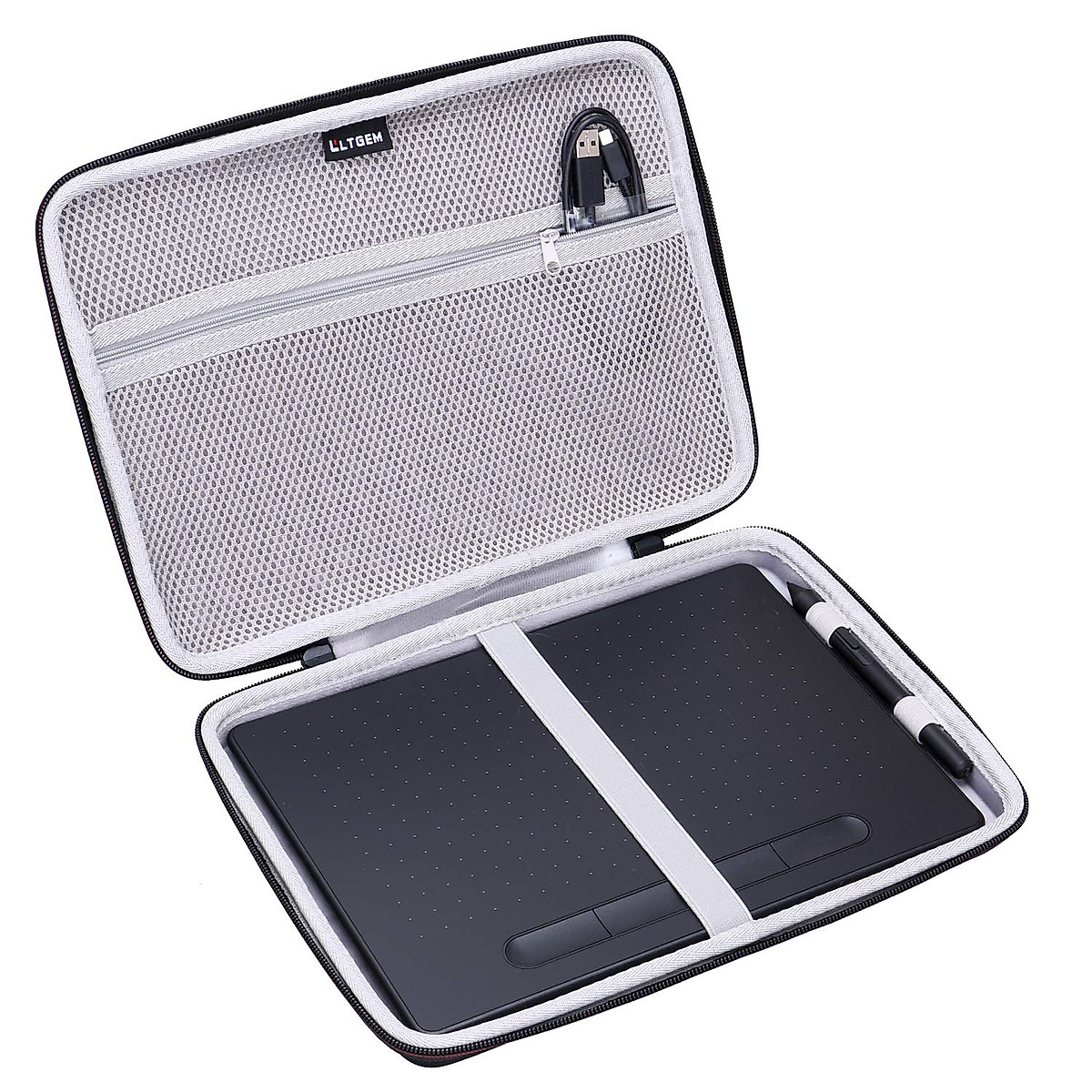 LTGEM Tablet Case for Wacom Intuos Medium Bluetooth Graphics Drawing Tablet fits Model # CTL6100 - Hard Protective Cases for Travel and Home Storage