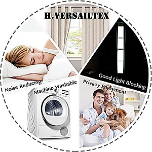 Linen Blackout Curtains 108 Inches Long 100% Absolutely Blackout Thermal Insulated Textured Linen Look Curtain Draperies Anti-Rust Grommet, Energy Saving with White Liner, 2 Panels, Natural