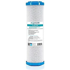 Aquasure Pioneer Series 1 Micron Solid Coconut Shell Carbon Block Water Filter - 10" x 2.5"