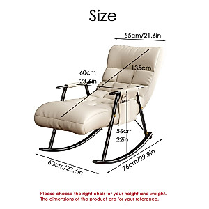 YCKEGEW Rocking Chair Lounge Chair Recliner Armchair for Living Room Bedroom,Back Adjustable Comfy Accent Chair,Modern Rocker Glider Waterproof Fabric Patio Rocking Chair (Color : Beige)