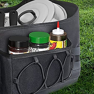 Favfully Carry Griddle Caddy, Cook Grilling Caddy, Picnic Basket Storage Bag for Griddle/BBQ Organizer Store All Your Grill Tools Accessories in One Place