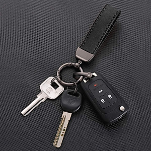 ILANKTOZI Key Chain Leather Car Keychain Holder Key Fob with 2 Keyrings and 1 Screwdriver for Men and Women