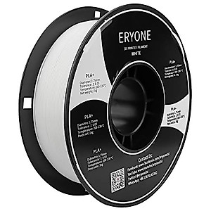 ERYONE PLA Plus Filament 1.75mm PLA+ 3D Printer Filament +/-0.03mm, 1kg (2.2lbs)/ Spool, White