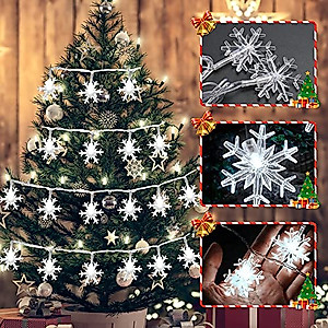 Christmas Lights Snowflake String Lights 19.6 ft 40 LED Fairy Lights Winter Wonderland Lighted Decor for Xmas Garden Patio Bedroom Party Decor Battery Operated Indoor Outdoor Celebration Lighting