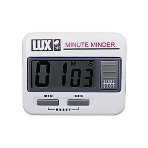 Lux Cu100 Large Number Display, Magnetic Back Kitchen Digital Count Up/Down Timer, White