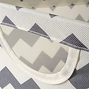 DII Collapsible Polyester Storage Bin, Trapezoid Chevron, Gray, Medium