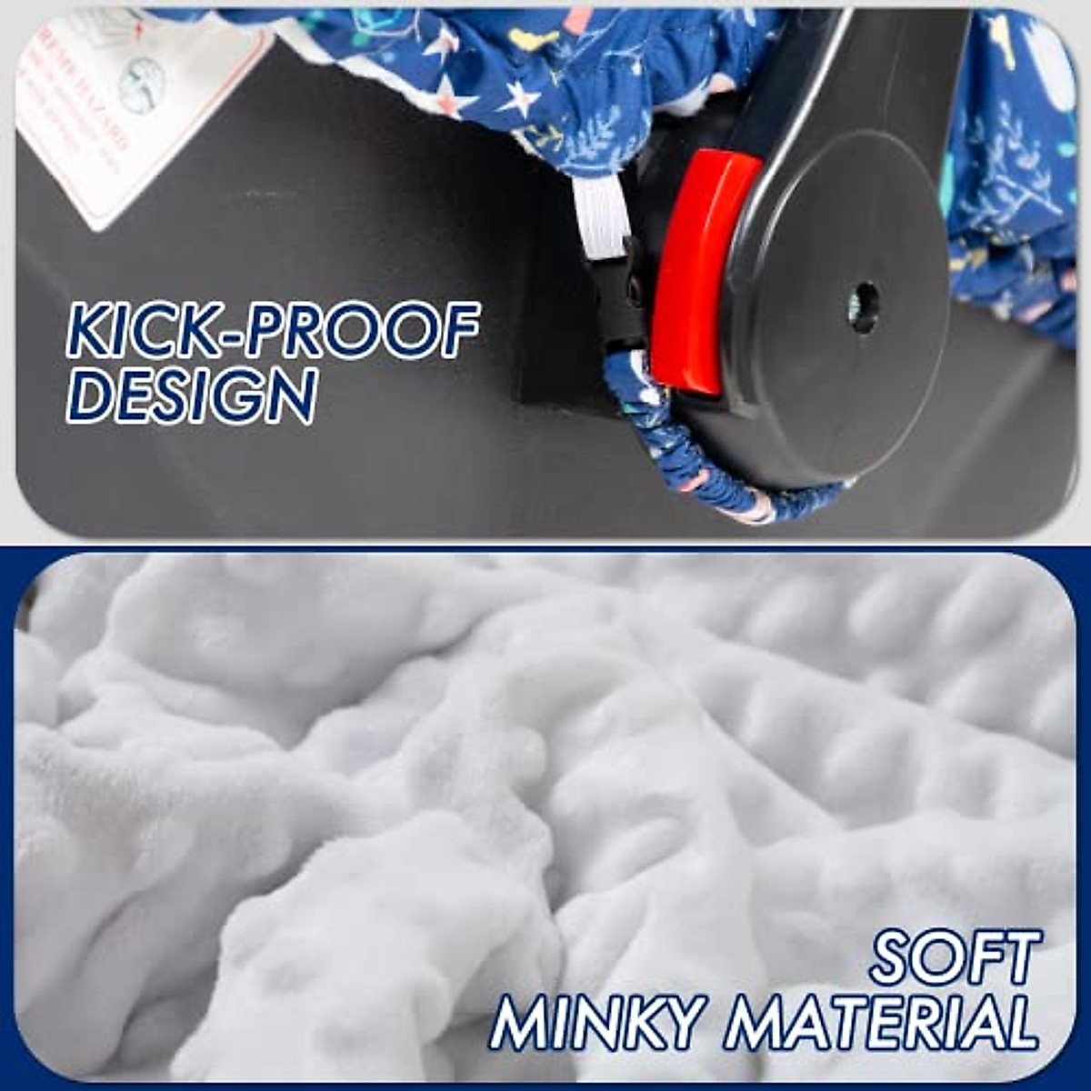 Car Seat Canopy- Cotton Baby Car Seat Covers has Peep Windows and Breathable Mesh( Carrying Pouch for Easy Storage)- Stretchy Car Seat Covers for Babies Fit All Baby Car Seat