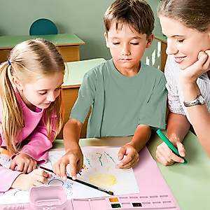 Aubeco Silicone Craft Mat with Built in Cleaning Cup and Paint Holder, Art Silicone Mat Large, 19.9"x16.9" Clay Mat, Nonslip Room Silicone mat for Painting, Table, Resin and Play, Pink