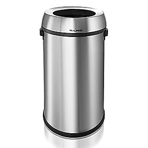 Alpine17 Gallon Stainless Steel Trash Can - Heavy Duty Garbage Bin for Home & Business Wastes (Open Top)