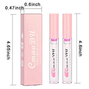 evpct 2Pcs Clear Color Changing PH Tinted Lip Gloss Sets for Women, Pink Mood Lip Oil Gloss Balm Tint Stain Glaze Pack Hydrating 0.11 fl.oz *2
