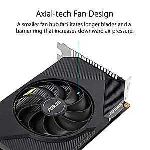 ASUS Phoenix NVIDIA GeForce GTX 1650 OC Edition Gaming Graphics Card (PCIe 3.0, 4GB GDDR6 Memory, HDMI 2.0b, DisplayPort 1.4a, DVI-D, Dual Ball Fan Bearings, Auto-Extreme)