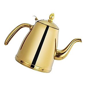 Luxshiny Stainless Steel Tea Pot Stove Top Gooseneck Kettle Pour Over Coffee Kettle Hot Water Heater Boiler Olive Oil Dispenser Olive Oil Dispenser for Loose Leaf 1.5L