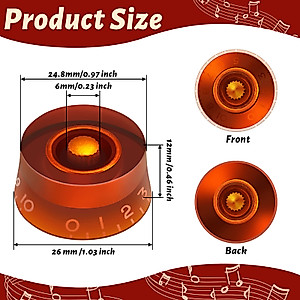 Nuanchu 20 Pieces Electric Guitar Knobs Top Hat Volume Tone Control Knobs Turning Guitar Knobs Speed Control Knob Vintage Pedal Control Knobs for Guitar Bass Instrument Parts Replacement, 5 Colors