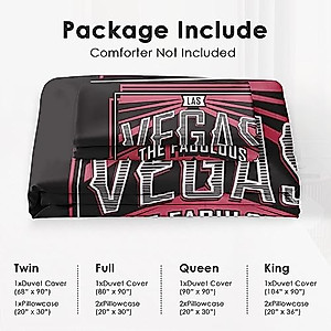 Duvet Cover Twin Size, Gaming Vintage Game City Bedding Set with Zipper Closure for Kids and Adults, Money Red America Comforter Cover with Pillow Sham for Bedroom Bed Decor