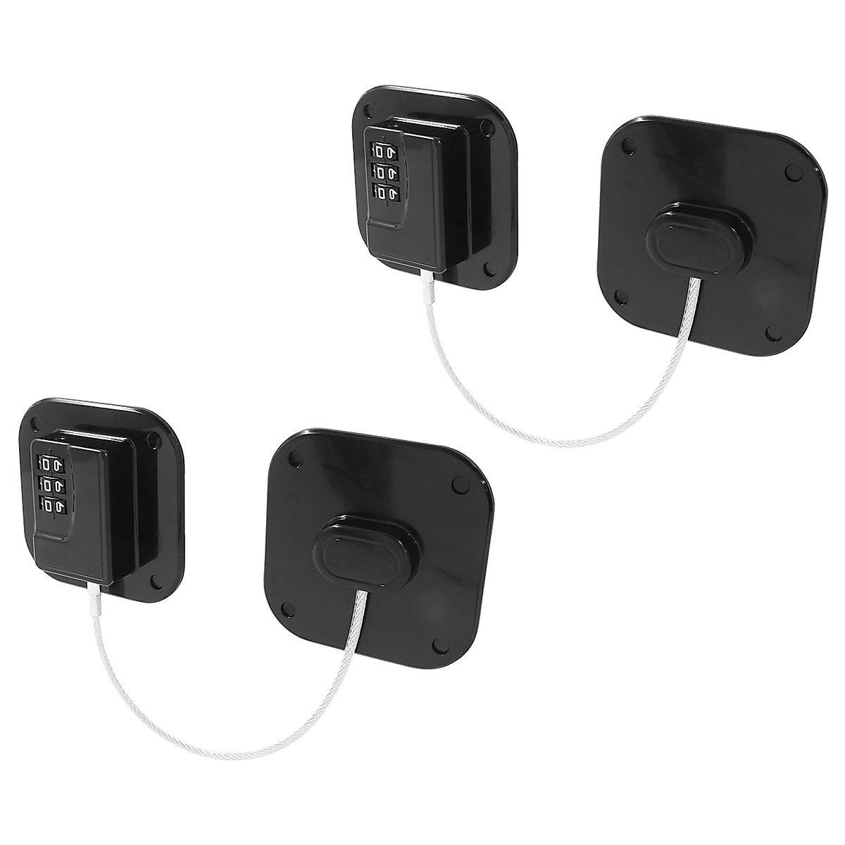 Hitefu 2PCS Refrigerator Lock Combination, 3 Number Digital Refrigerator Lock, Adhesive Freezer Door Lock for Child Safety, Suitable for Fridge, Drawer, Cabinet, Window and More(Black)