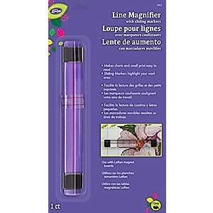 LoRan LM-2 Line Magnifier with Sliding Markers,Black, 1 Count (Pack of 1)