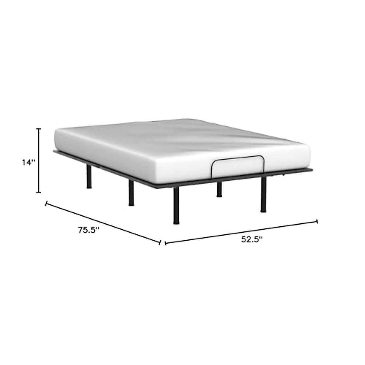 Lucid L150 Adjustable Base – Bed Frame with Head and Foot Incline – Wireless Remote Control – Premium Quiet Motor, Full size