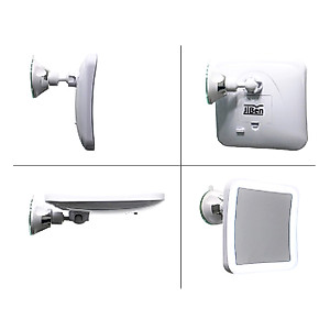 JiBen Square LED Lighted 10X Magnifying Makeup Mirror, Power Locking Suction Cup, Bright Diffused Light and 360 Degree Rotating Adjustable Arm, Portable Cordless Home and Travel Bathroom Vanity Mirror