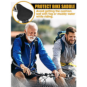 PAMASE Waterproof Bike Seat Cover - Outdoor City Road Bike Saddle Rain Cover, 2pcs Bicycle Cushion Protector with Drawstring & Storage Bag for Dust Resistant -15.7 * 15in