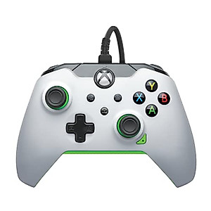 PDP Wired Controller Neon White for Xbox Series X|S, Gamepad, Wired Video Game Controller, Gaming Controller, Xbox One, Officially Licensed - Xbox Series X