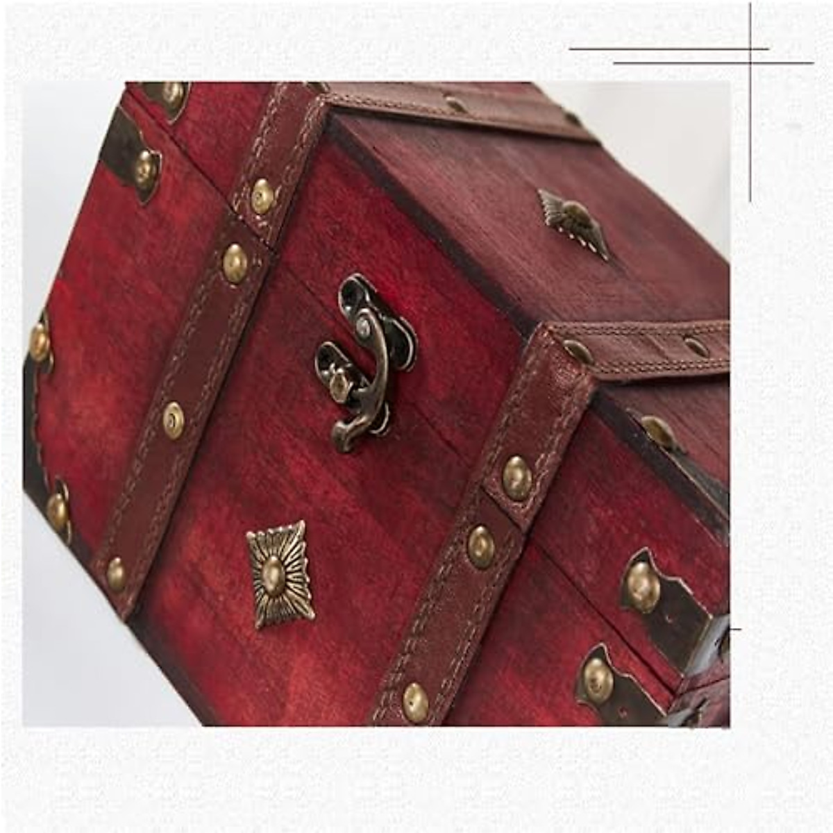 Sewing Kit,Sewing Box,Household Old-Fashioned Wooden Sewing Box Set, with Thread/Needle/Scissors and Other Accessories, Suitable for Mothers, Grandma, Brown