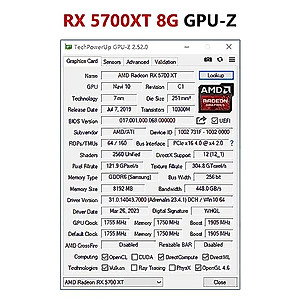 Mllse Radeon RX 5700 XT Graphics Card, 8GB GDDR6 256-bit Gaming GPU HDMI DisplayPort Interface Video Card 2K 4K Game Card for Desktop PCs (Radeon RX 5700 XT)