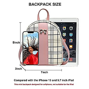 Girls Cute Backpack Mini Bag Gift for Teen Year Old Cell Phone Purse Small Zipper Satchel Women Bowknot Bags (Pink2)