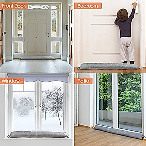 YOOGO Door Draft Stopper - Water Resistant Noise Breeze Cold Air Under Door Blocker, Machine Washable Sound Proof Draft Guard, Door Snake Draft Stopper with Large Storage Bag (36 in Water Resistant)