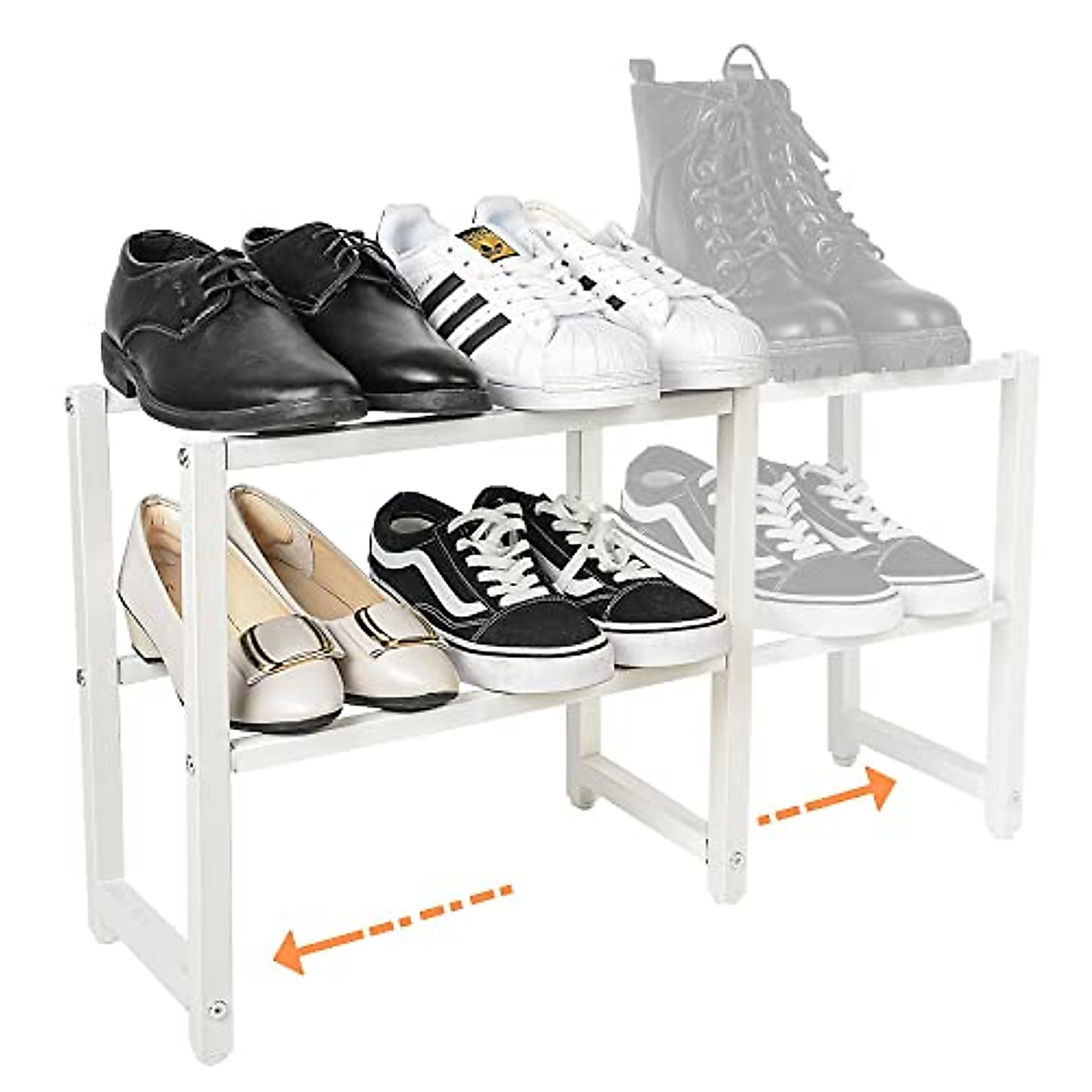 COMAX 2-Tier Expandable Shoe Rack Organizer for Closet Entryway Small ...