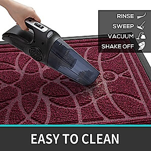 DEXI Front Door Mat, Welcome Mat Heavy Duty Durable Low Profile Outside Doormat for Entryway, Patio, Garage, High Traffic Areas, 17"X29", Palevioletred