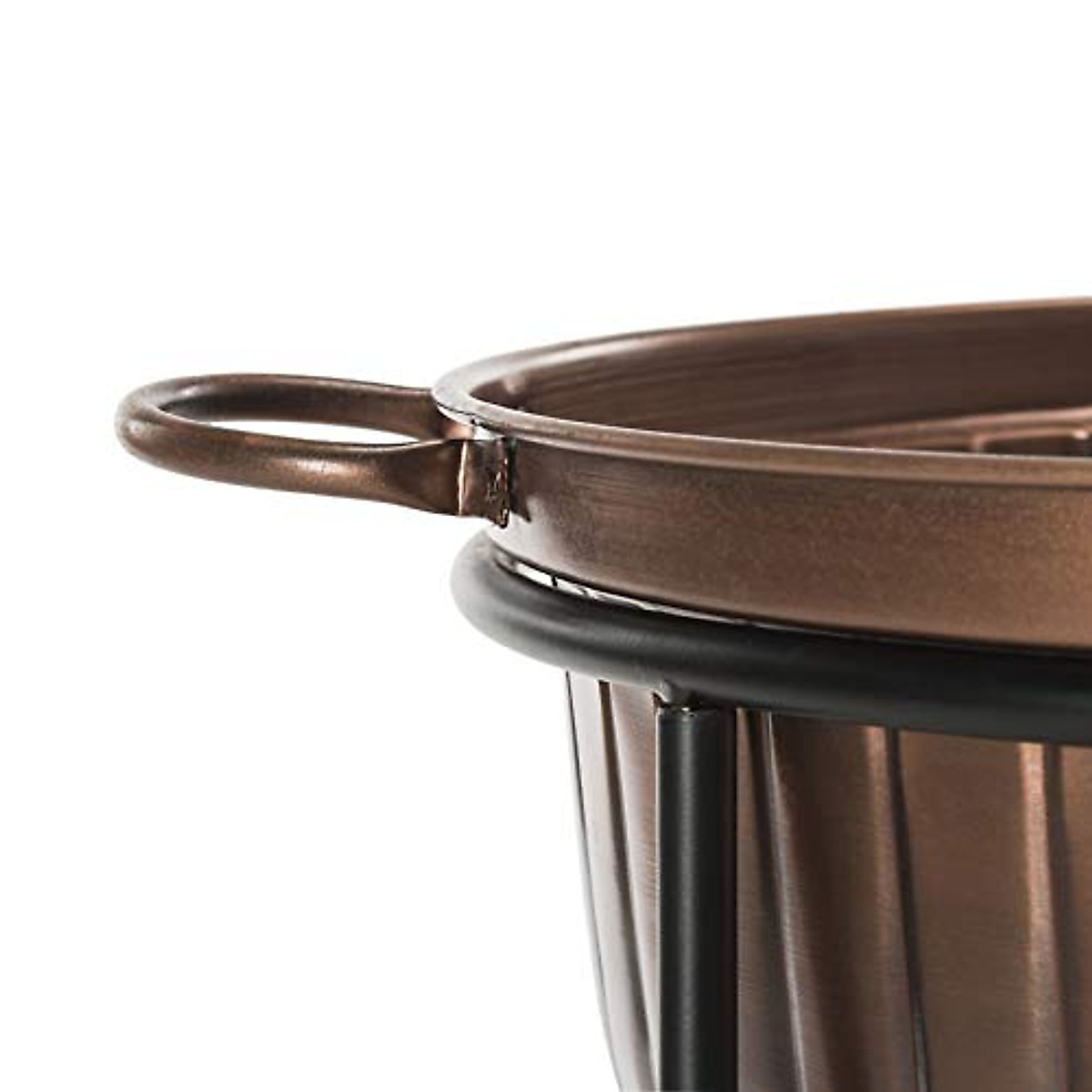 Safavieh PIT2006A Outdoor Collection Naka Antique Copper and Black Beverage Tub W/Stand Fire Pit